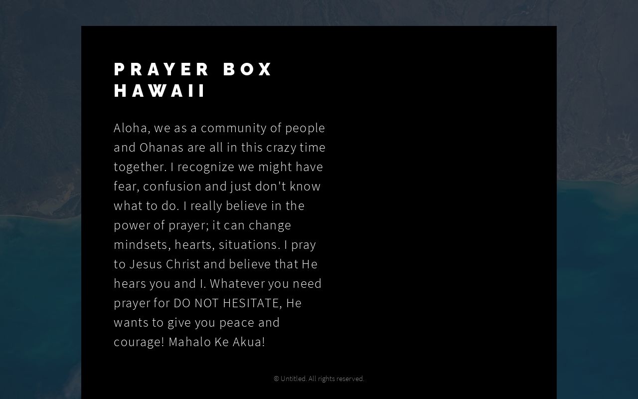 Hawaii Prayer Box